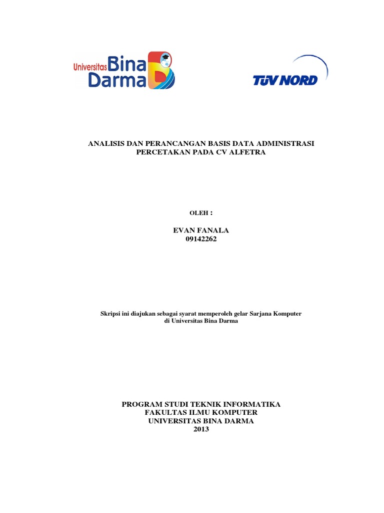 Basis Data Administrasi CV Alfetra | PDF