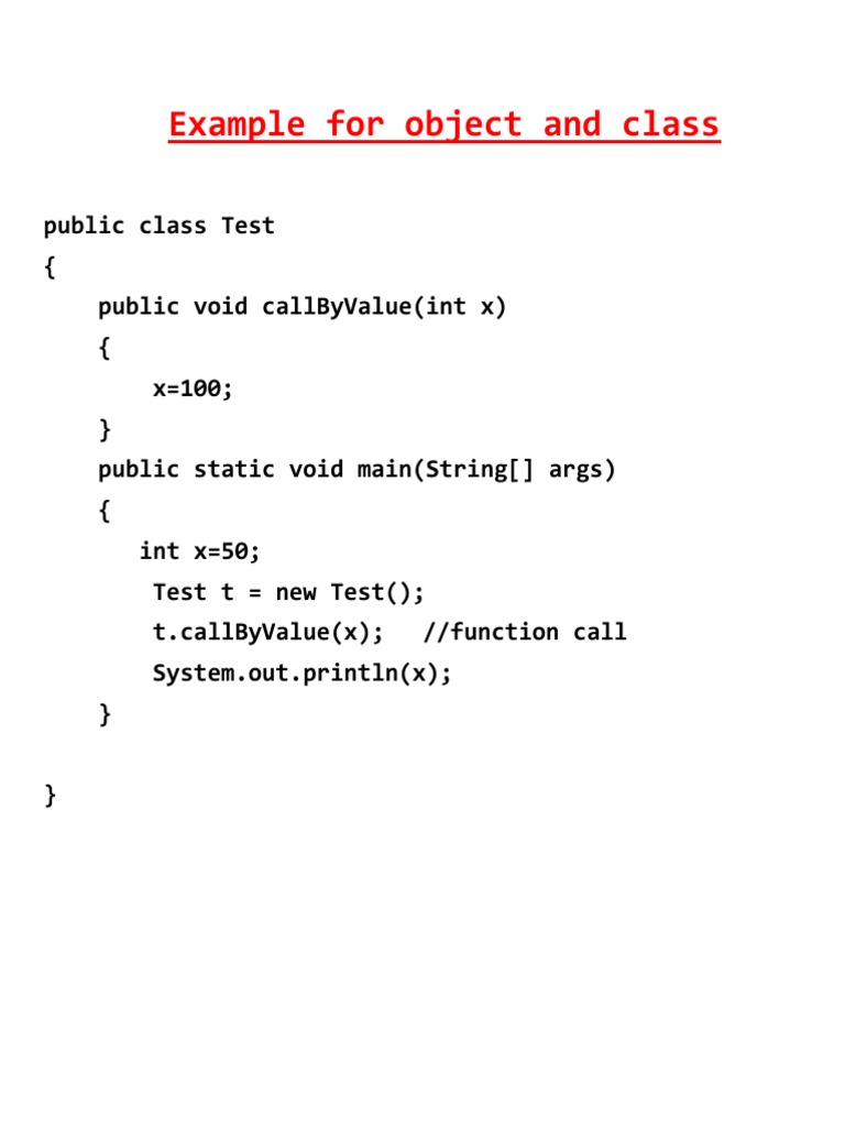 Example For Object and Class | PDF
