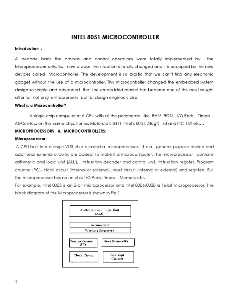 8051 Notes New | Download Free PDF | Microcontroller | Microprocessor