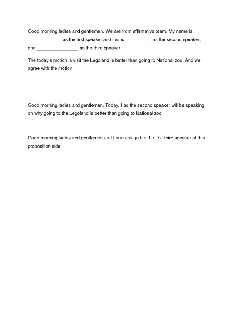 Good Morning Ladies and Gentleman | PDF