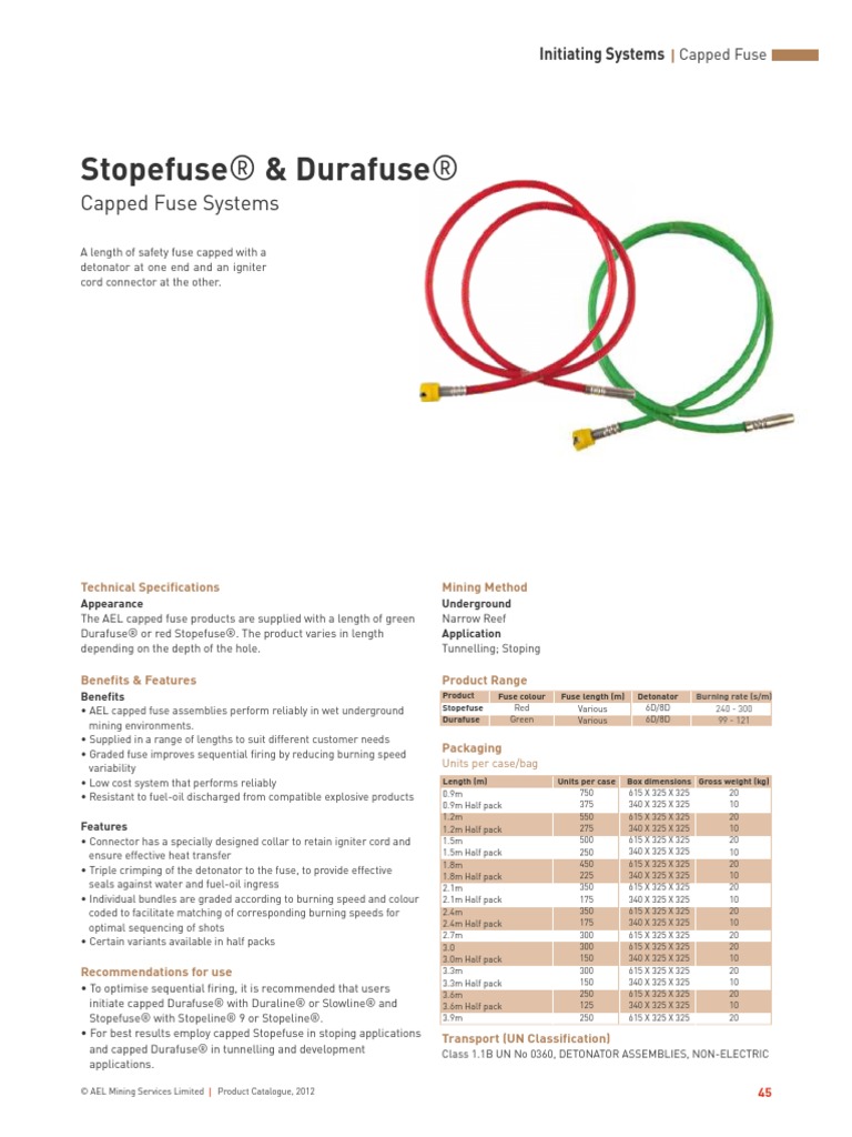 Stopefuse® & Durafuse®: Capped Fuse Systems | PDF | Nature