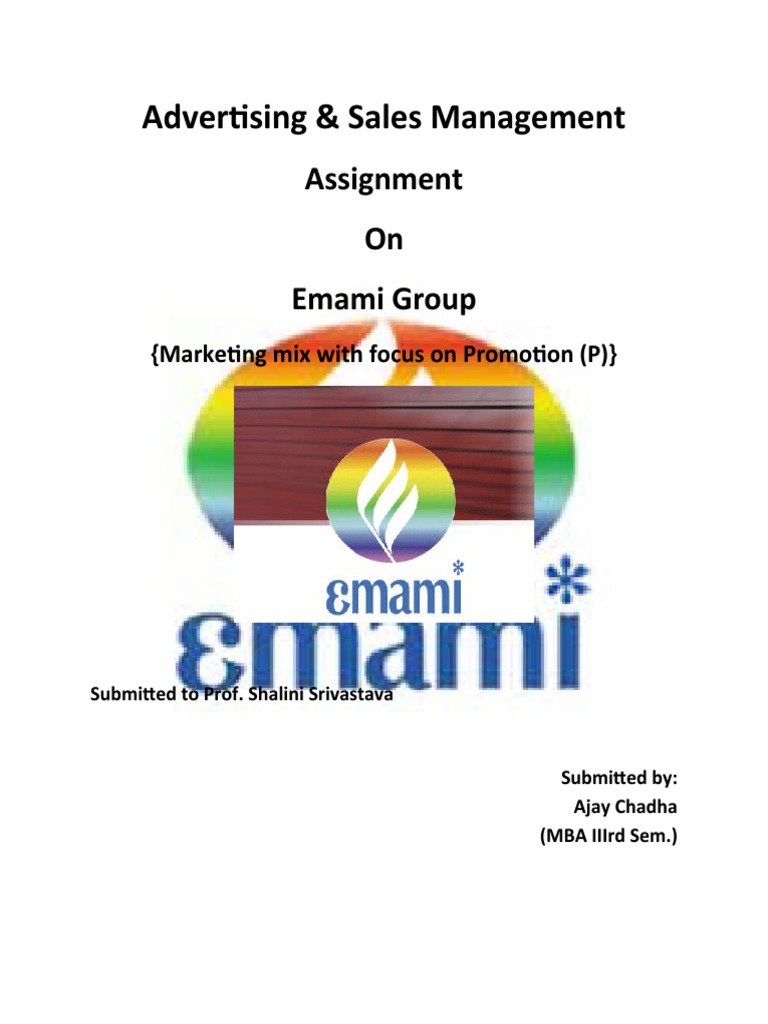 Advertising & Sales Management: Assignment On Emami Group | PDF | Brand ...