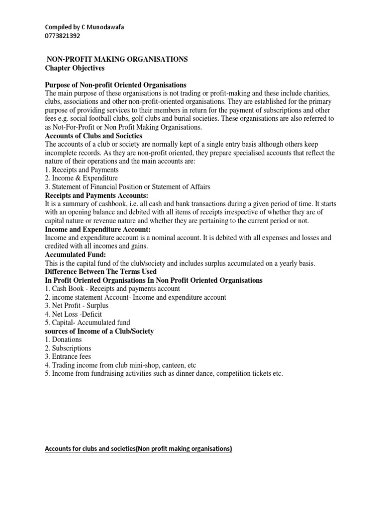 Accounts For Clubs and Societies | PDF | Debits And Credits | Expense