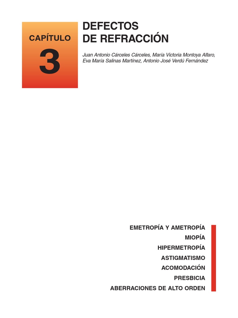 Cap 03 Defectos de Refraccion | PDF | Ojo humano | Percepción visual