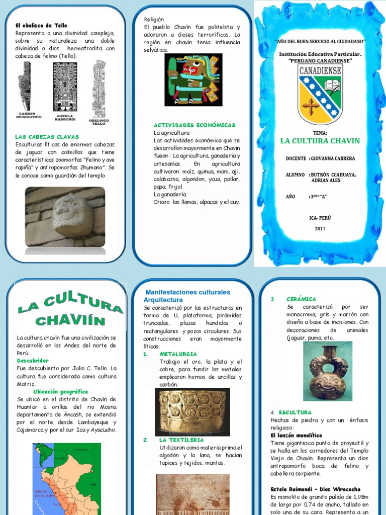 TRIPTICO cultura chavin.docx | Cultura (general) TRIPTICO cultura chavin.docx | Cultura (general)