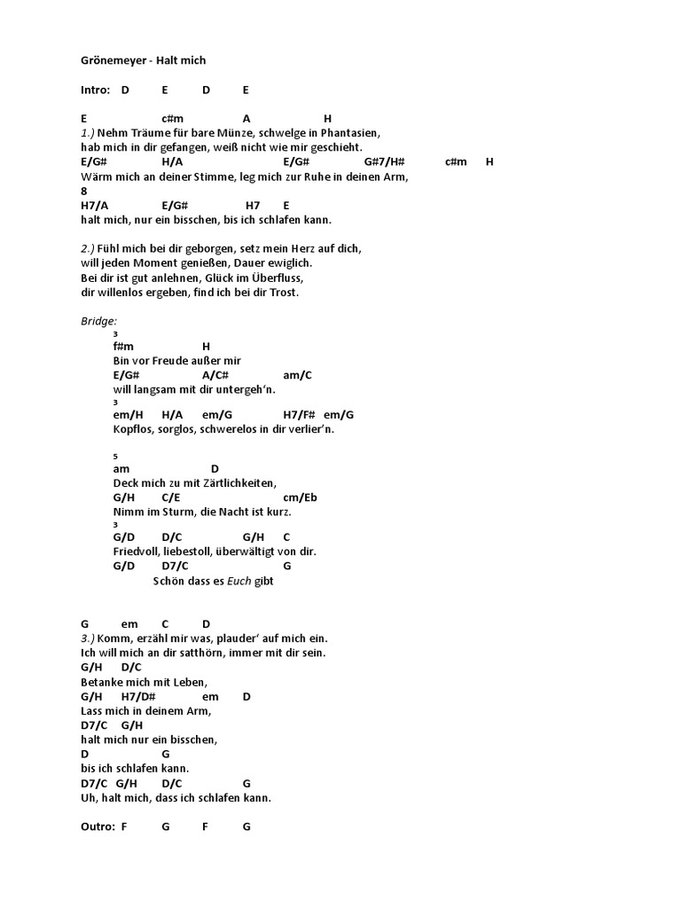 Herbert Grönemeyer - Halt Mich | PDF