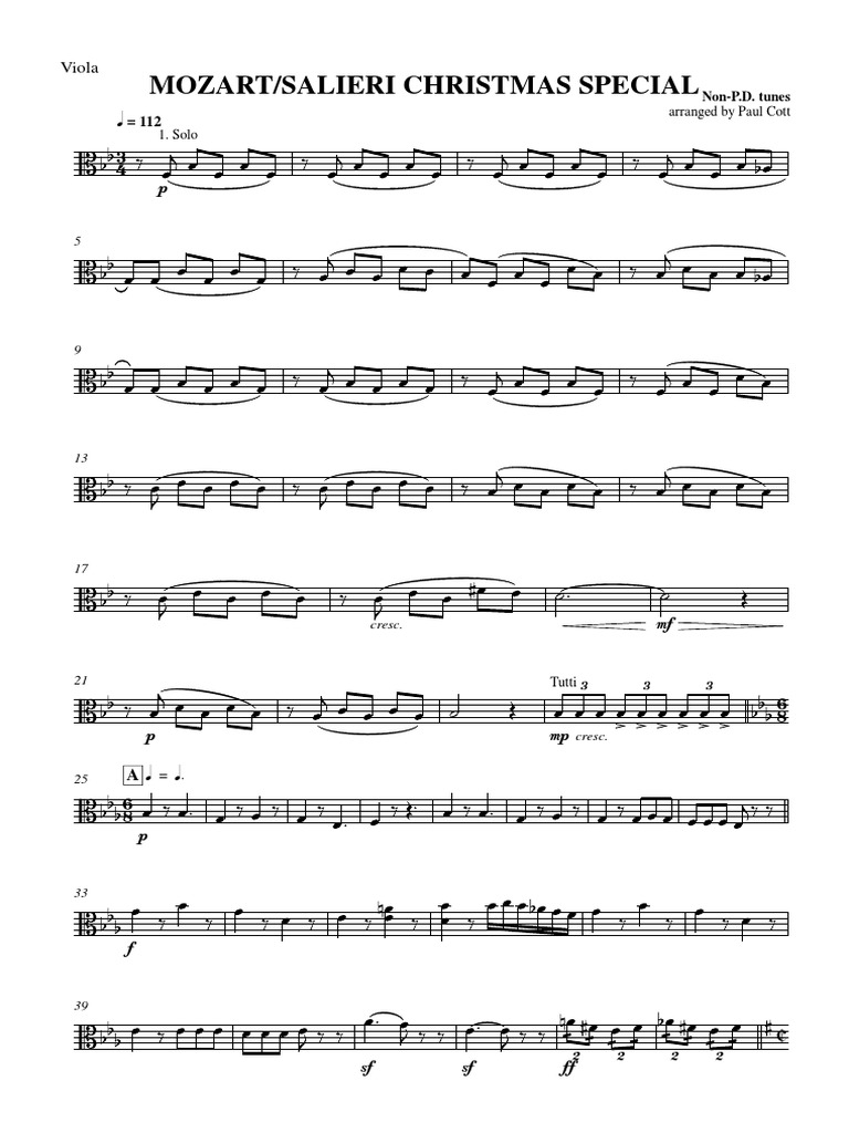 SBS Mozart Parts - Viola | PDF