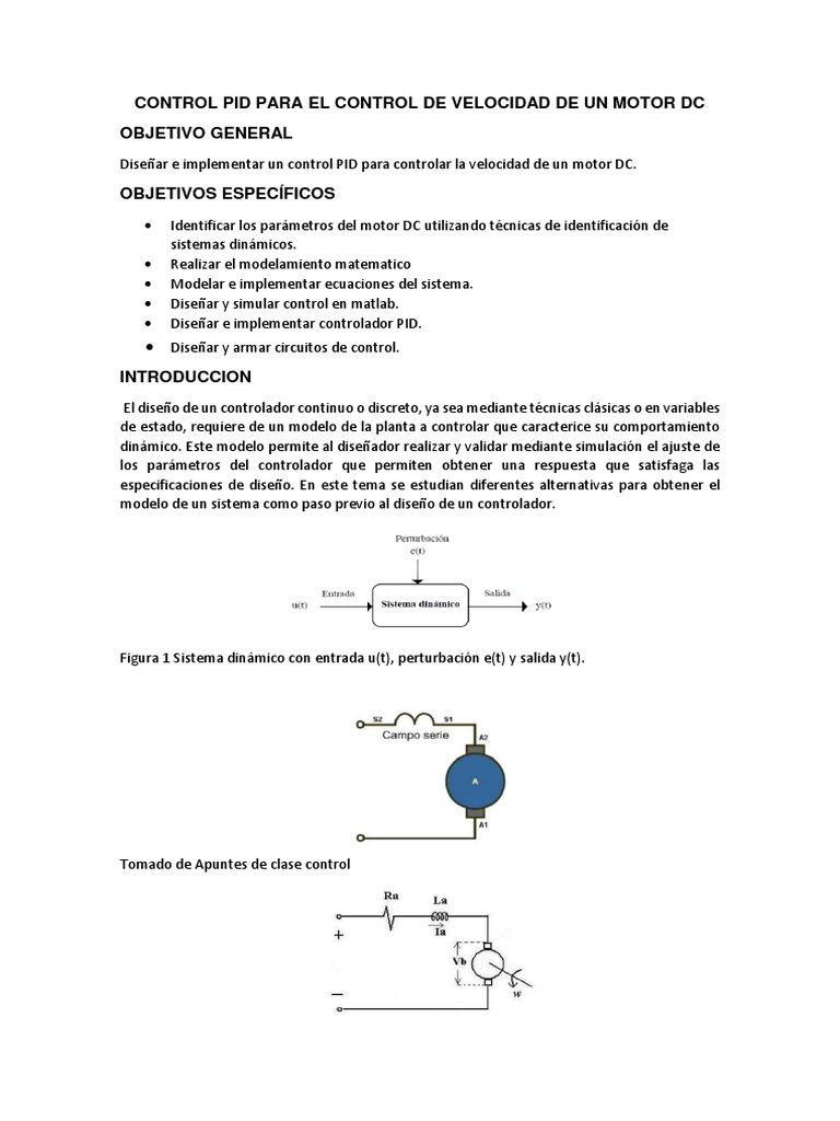 Control Pid Motor Dc | Ecuaciones | Transformada de Laplace