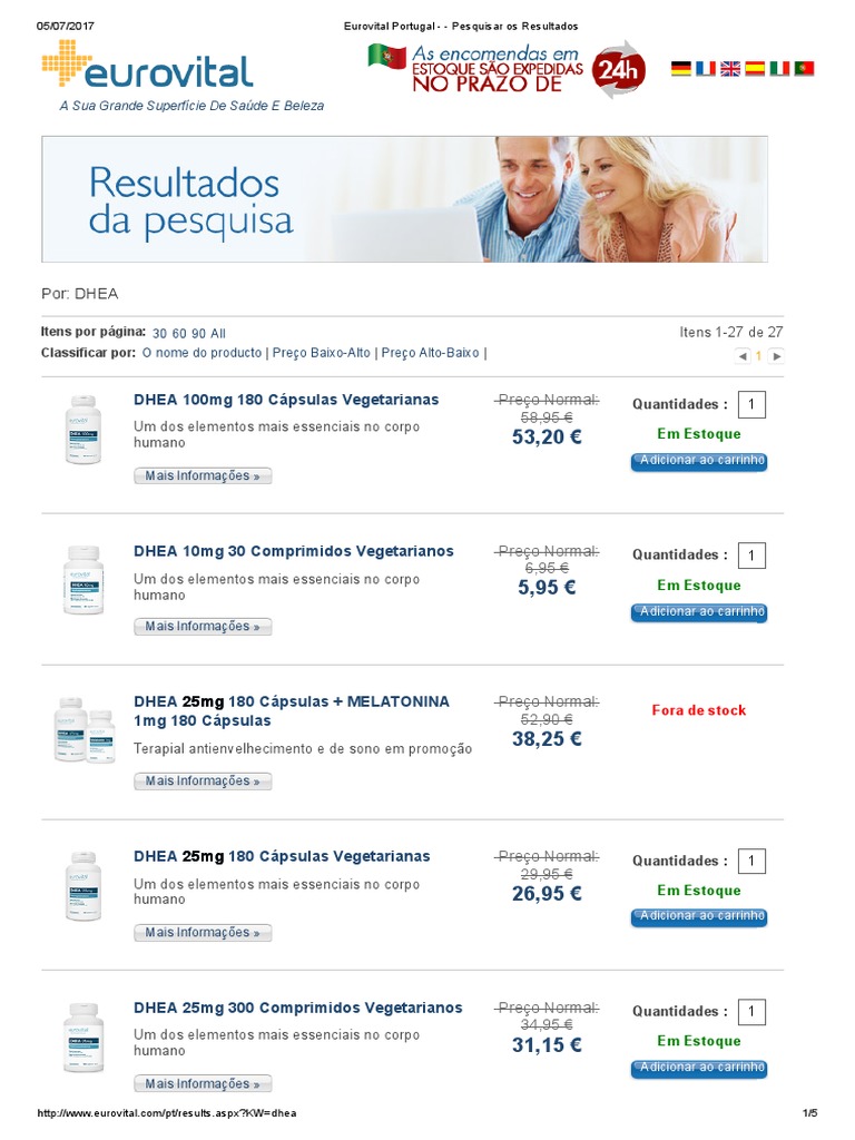 DHEA - Eurovital | PDF | Tratamento de saúde | Bem-estar