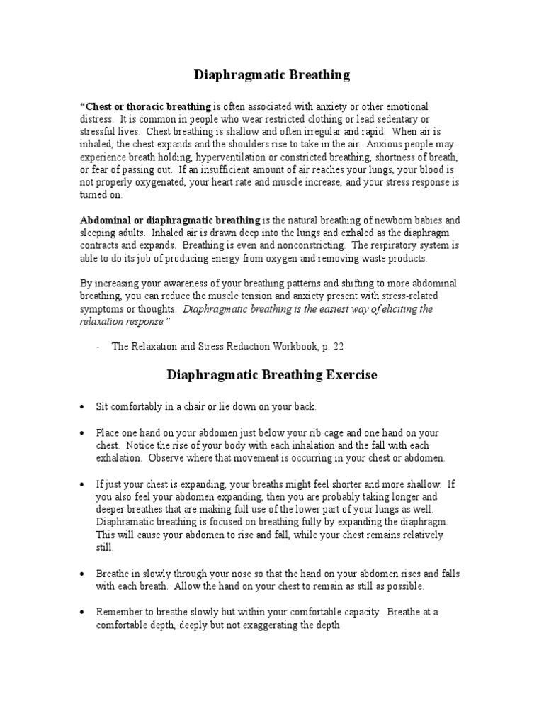 Diaphragmatic Breathing Techniques Pdf