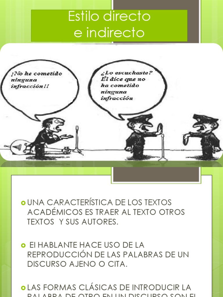 Texto Estilo Directo e Indirecto | PDF | Verbo | Mecánica del lenguaje