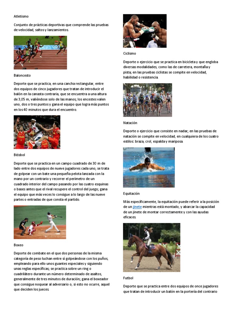 20 Tipos de Deportes | PDF | Vela (deporte) | Deportes