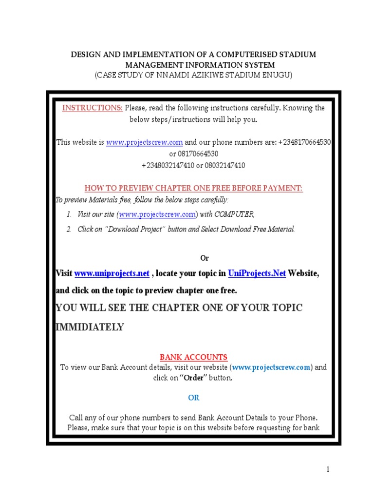 Stadium Management Information System | PDF | Information System | Websites