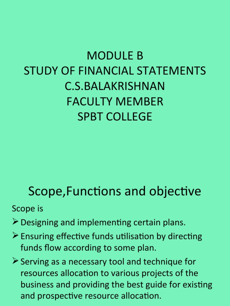 Study of Financial Statements | PDF | Finance & Money Management | Credit