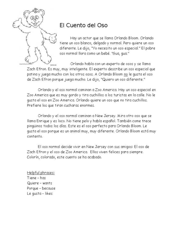 El Cuento Del Oso Story N Storyboard | PDF