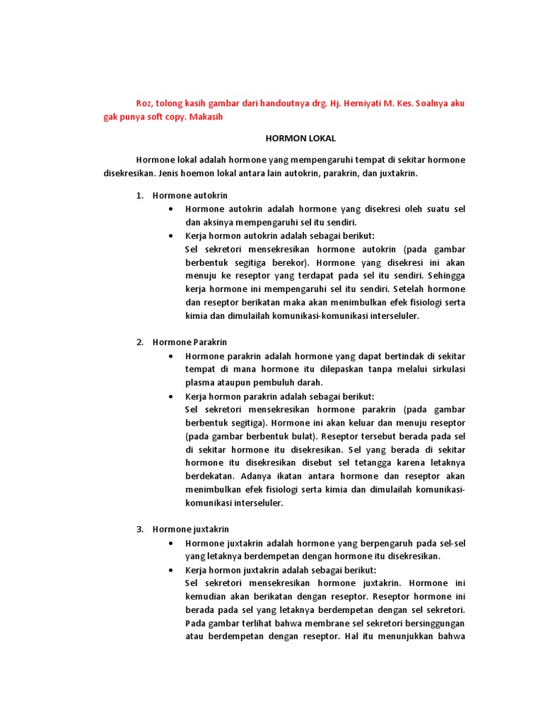 Hormon Lokal: Autokrin dan Parakrin | PDF