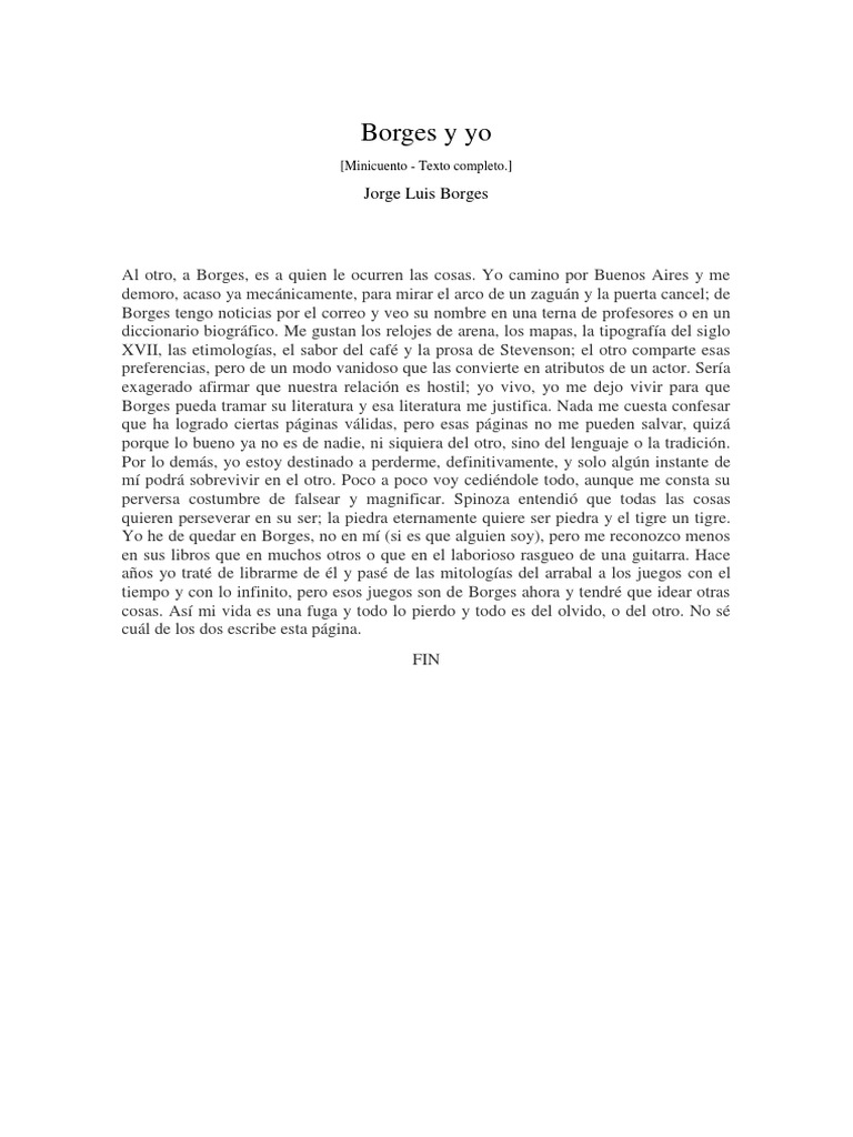 Borges y Yo - HTML | PDF