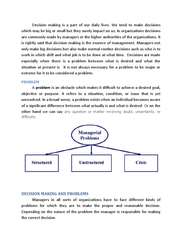 Problem: Decision Making and Problems | Download Free PDF | Decision ...