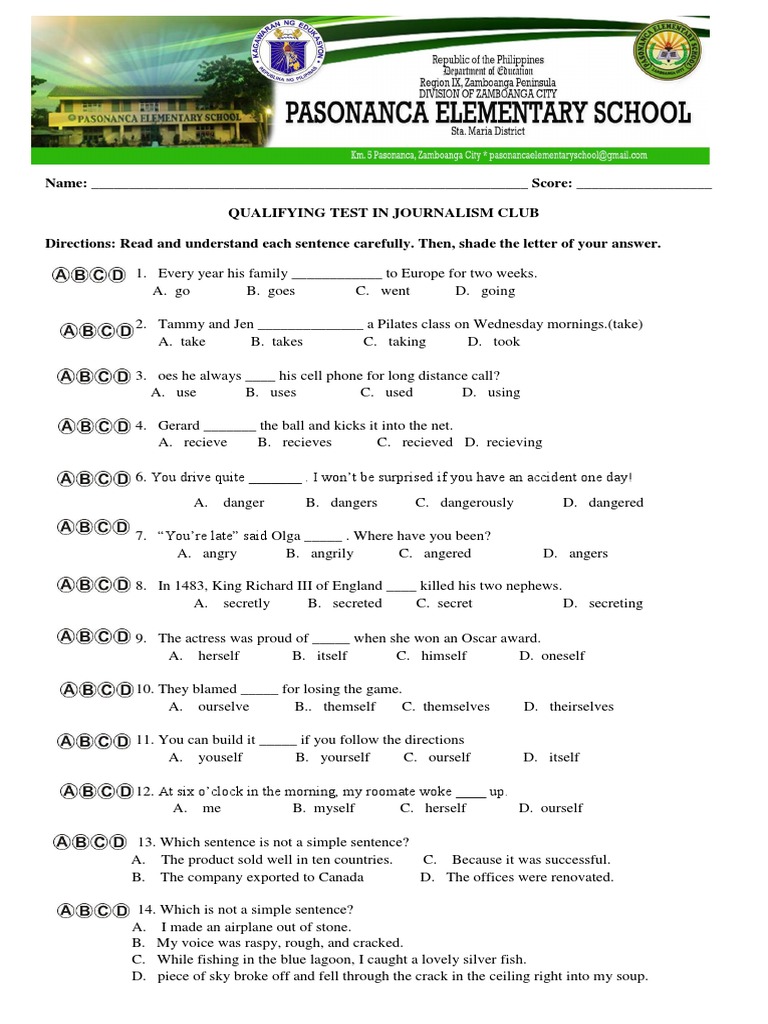 Qualifying Exam Journalism | Leisure