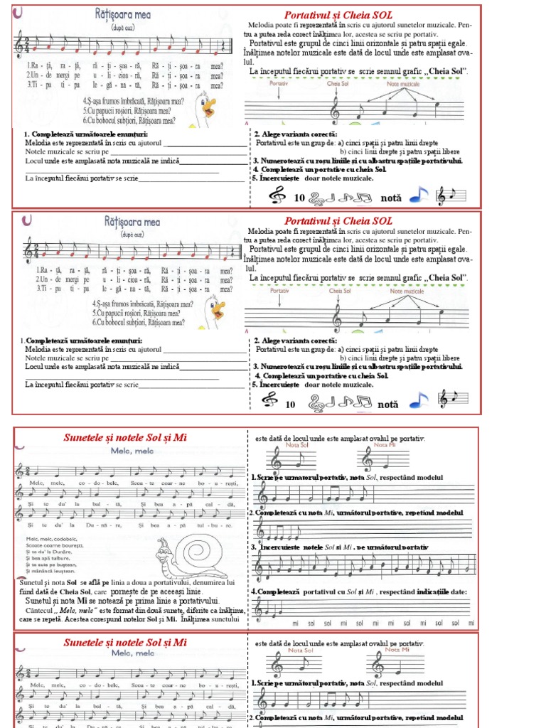 Portativul Si Notele Muzicale | PDF