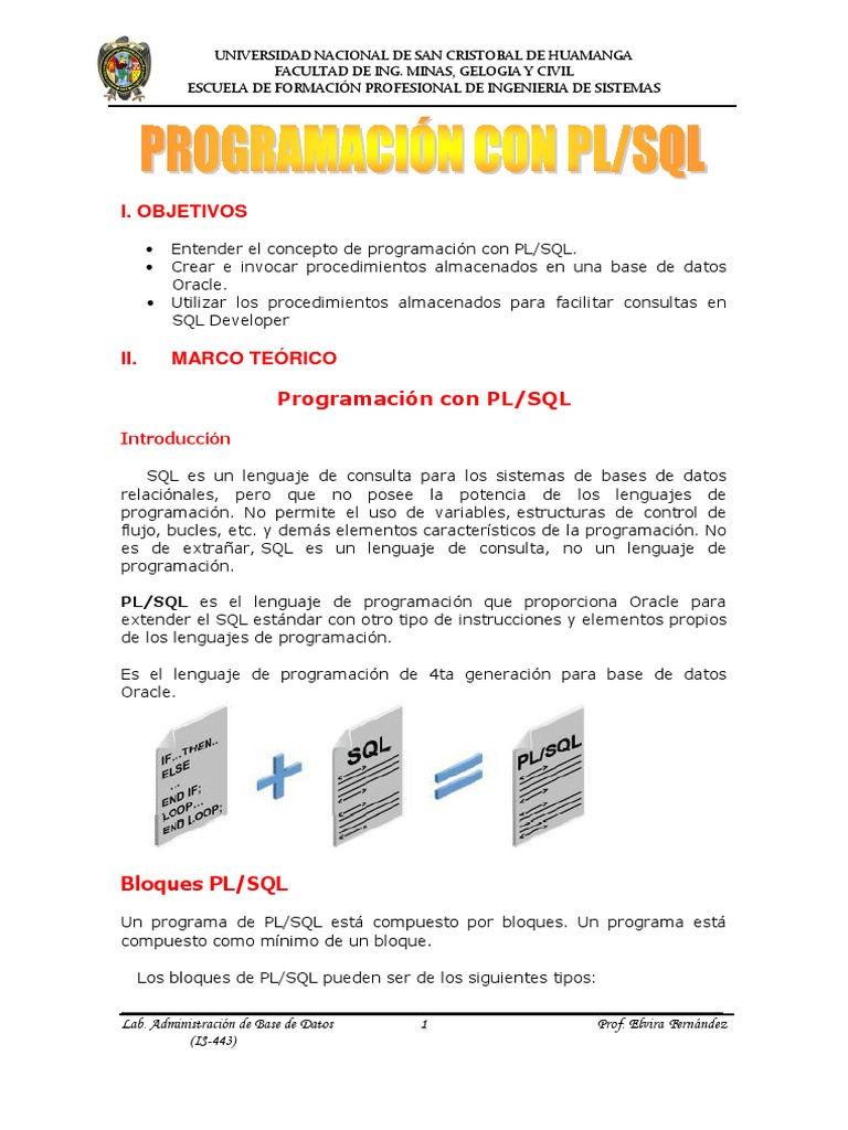 Practica 02 PL SQL Procedimientos | Descargar gratis PDF | Pl / Sql | SQL