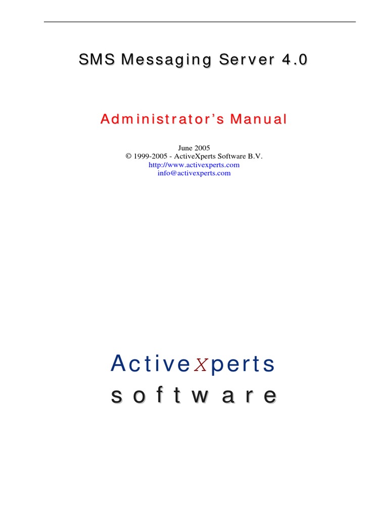SMS Messaging Server Administrators Manual | PDF | Microsoft Access ...