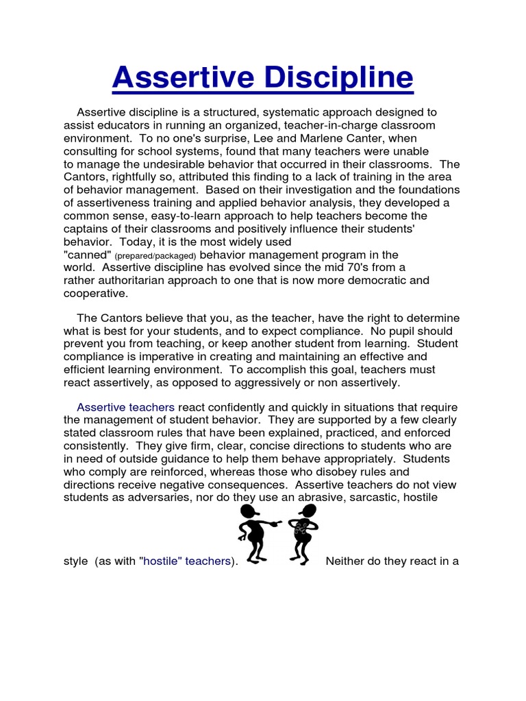 Assertive Discipline | PDF | Classroom Management | Teachers