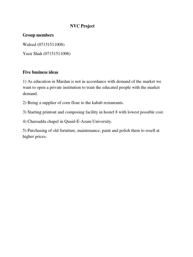 NVC Project Group Members | PDF