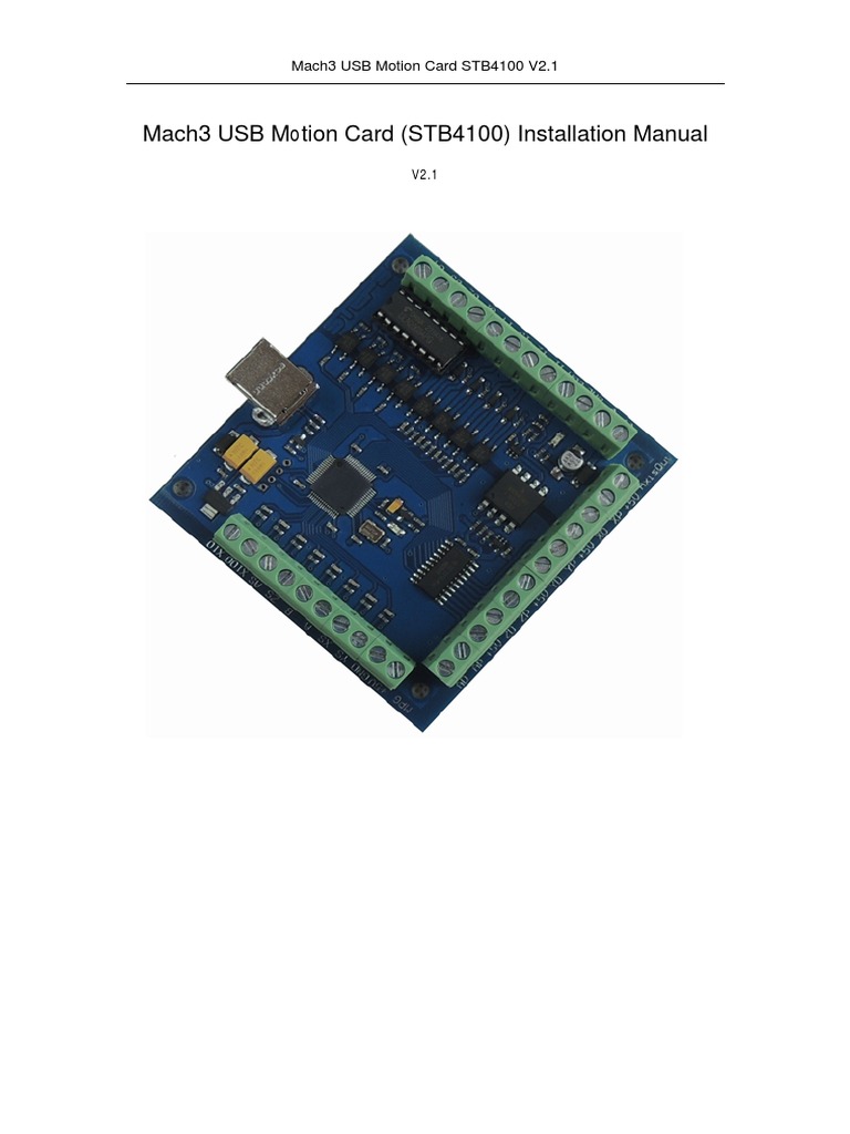 STB4100 Mach3 USB Motion Card Manual | PDF | Electric Motor | Usb