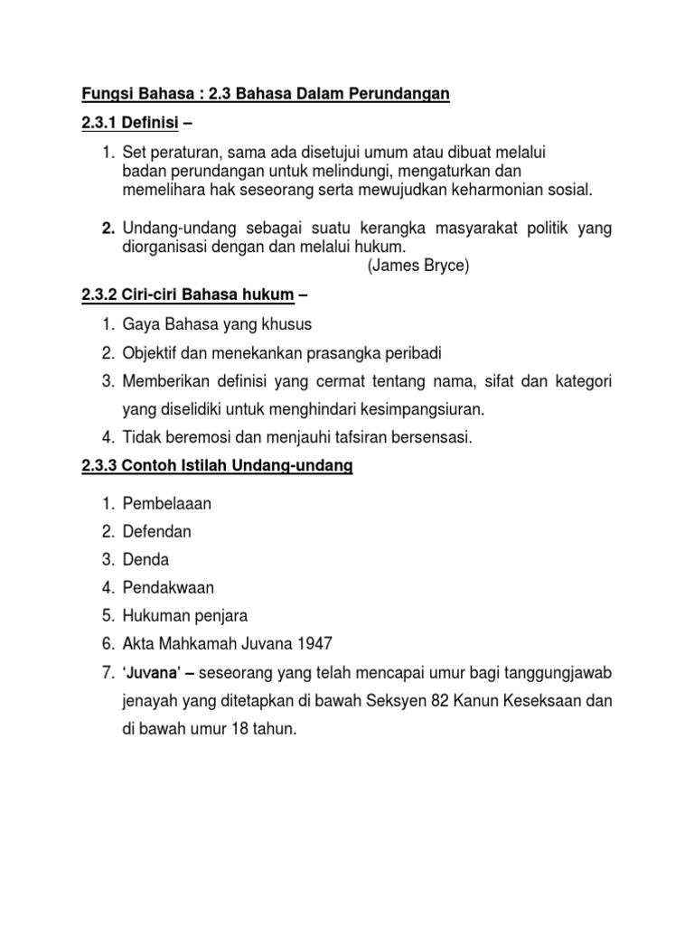 Bahasa Dalam Perundangan | PDF