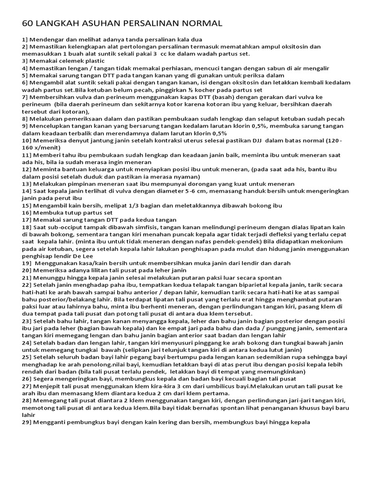 Asuhan Persalinan Normal 58 Langkah Pdf - bestpfile