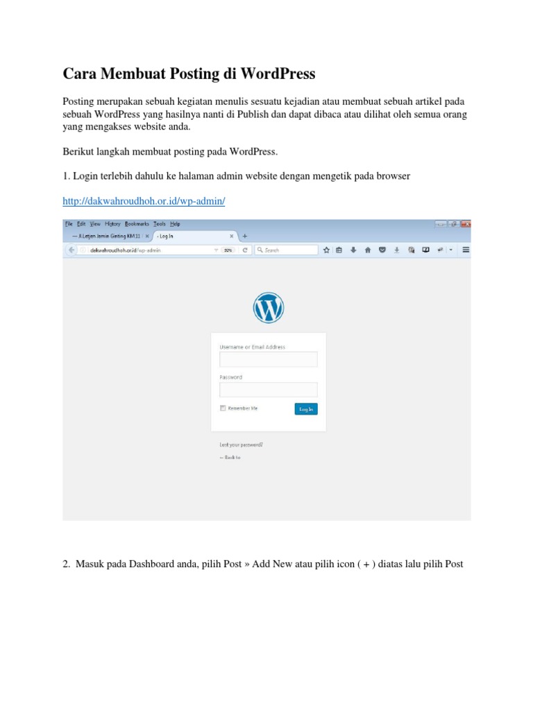 Cara Membuat Posting Di WordPress | PDF