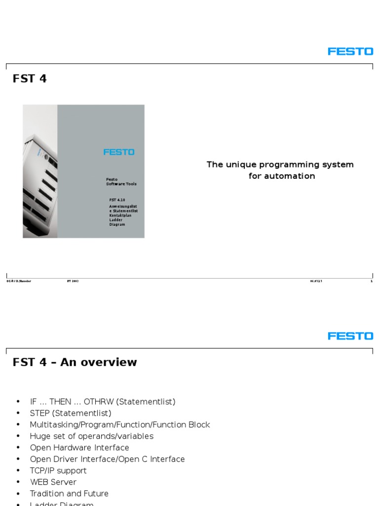 The Unique Programming System For Automation: Festo Software Tools ...
