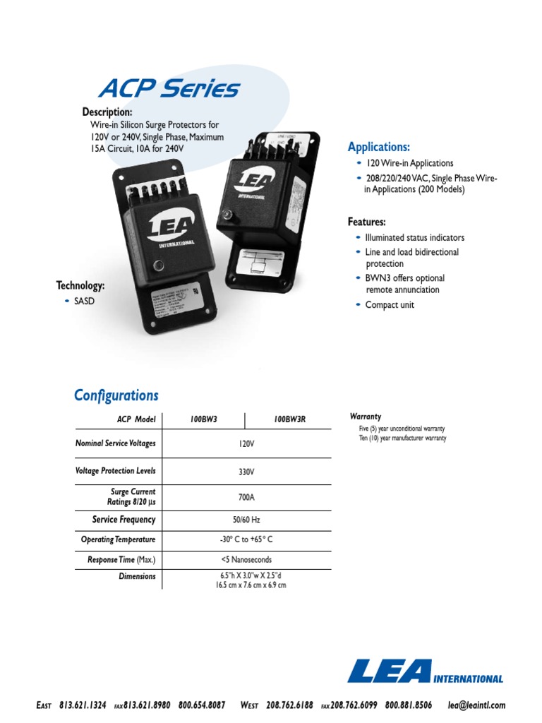 ACP DataSheet | Download Free PDF | Mains Electricity | Electrical Equipment