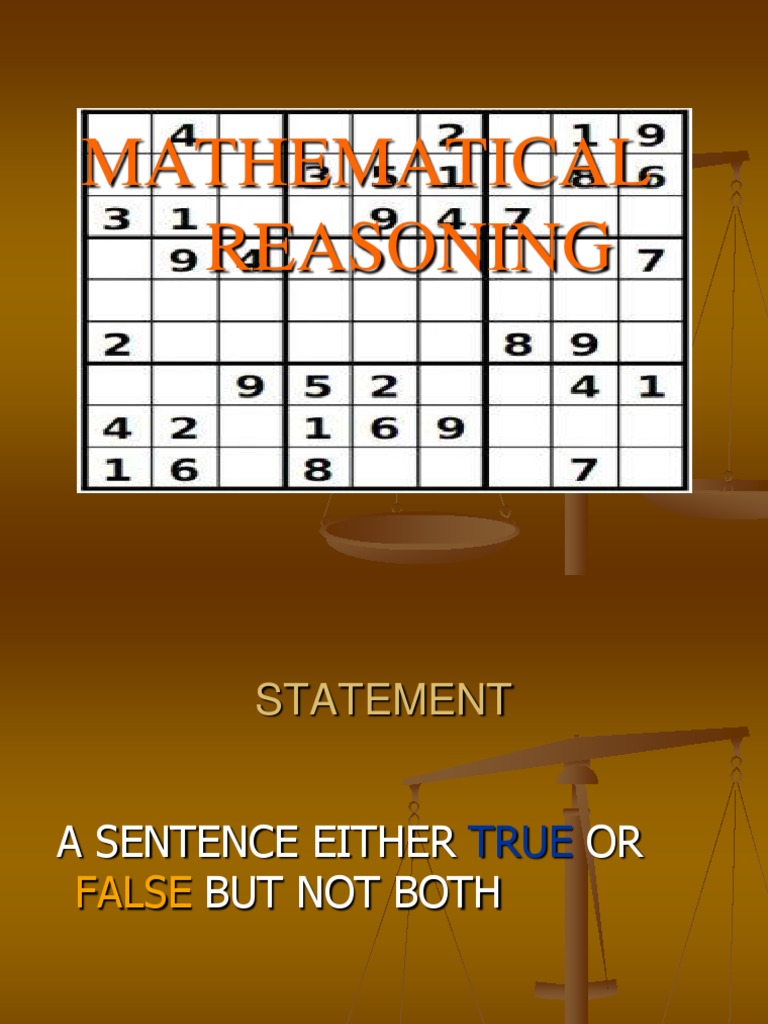 Mathematical Reasoning Pdf Deductive Reasoning Argument