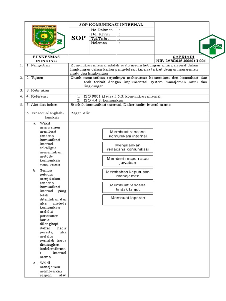 SOP Komunikasi Internal | PDF