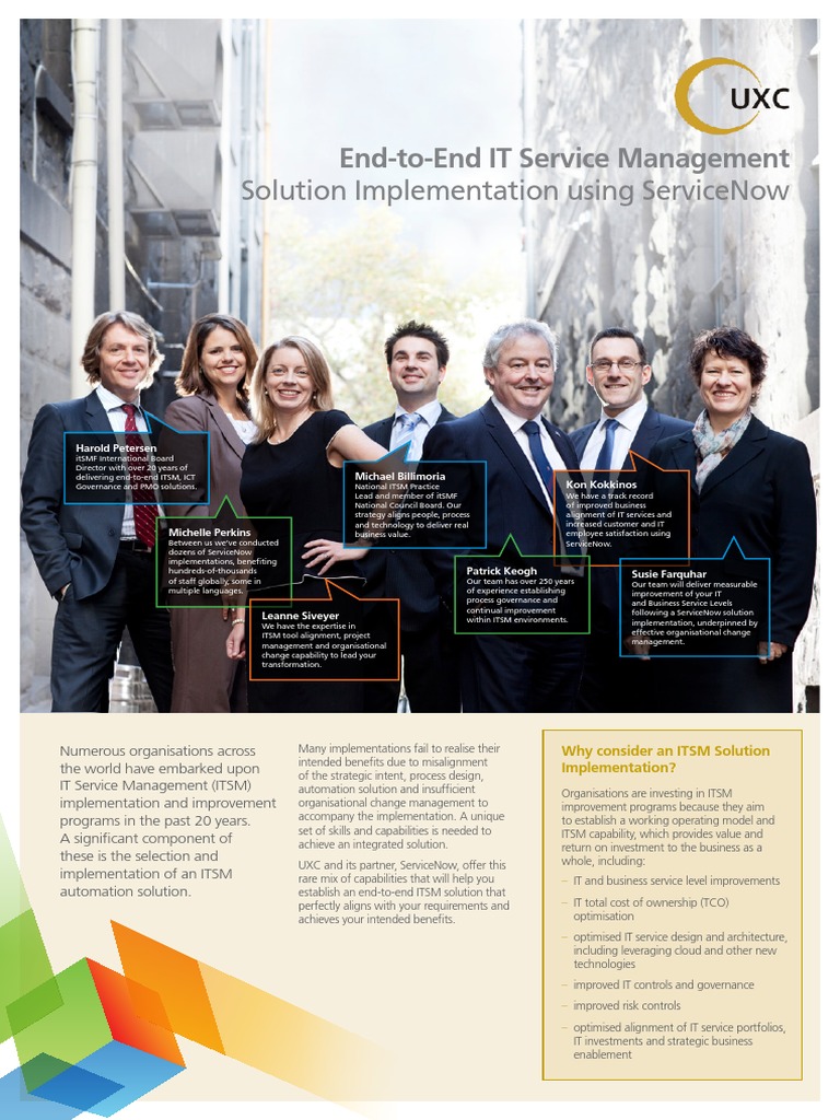 UXC ServiceNow End To End ITSM Brochure | PDF | Cloud Computing | It ...