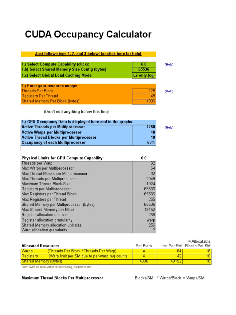 CUDA Occupancy Calculator | PDF | Thread (Computing) | Graphics Processing Unit