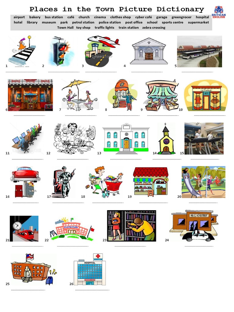 Places in The Town Picture Dictionary | PDF
