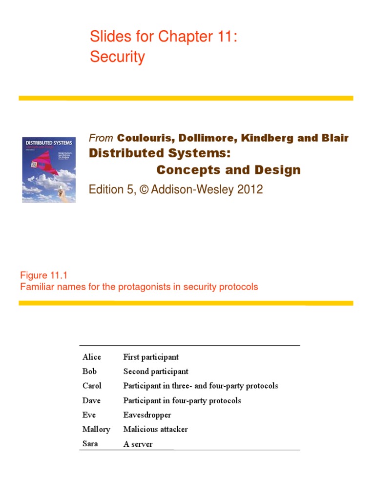 Slides For Chapter 11: Security: Distributed Systems: Concepts and ...