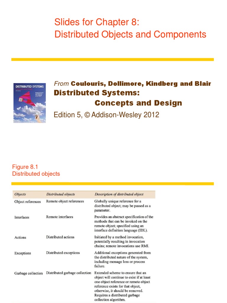 Slides For Chapter 8 Distributed Objects And Components Pdf Common Object Request Broker