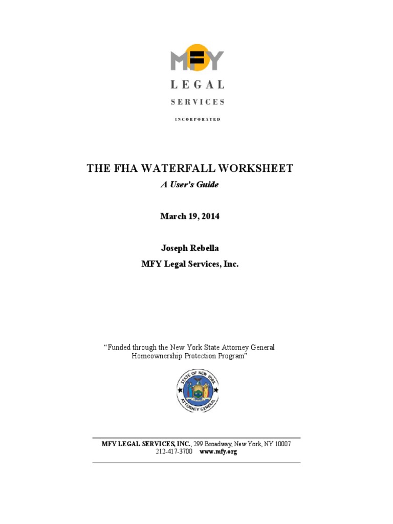 FHA Waterfall Worksheet User Guide | PDF | Federal Housing ...