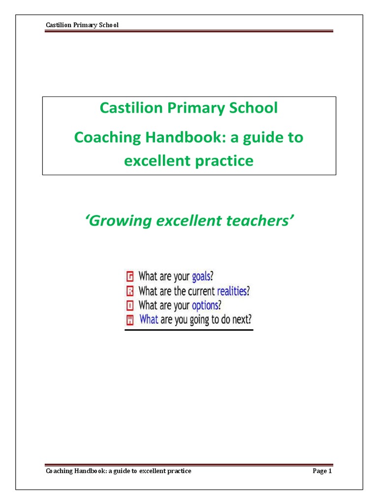 Coaching Handbook | PDF | Mentorship | Learning