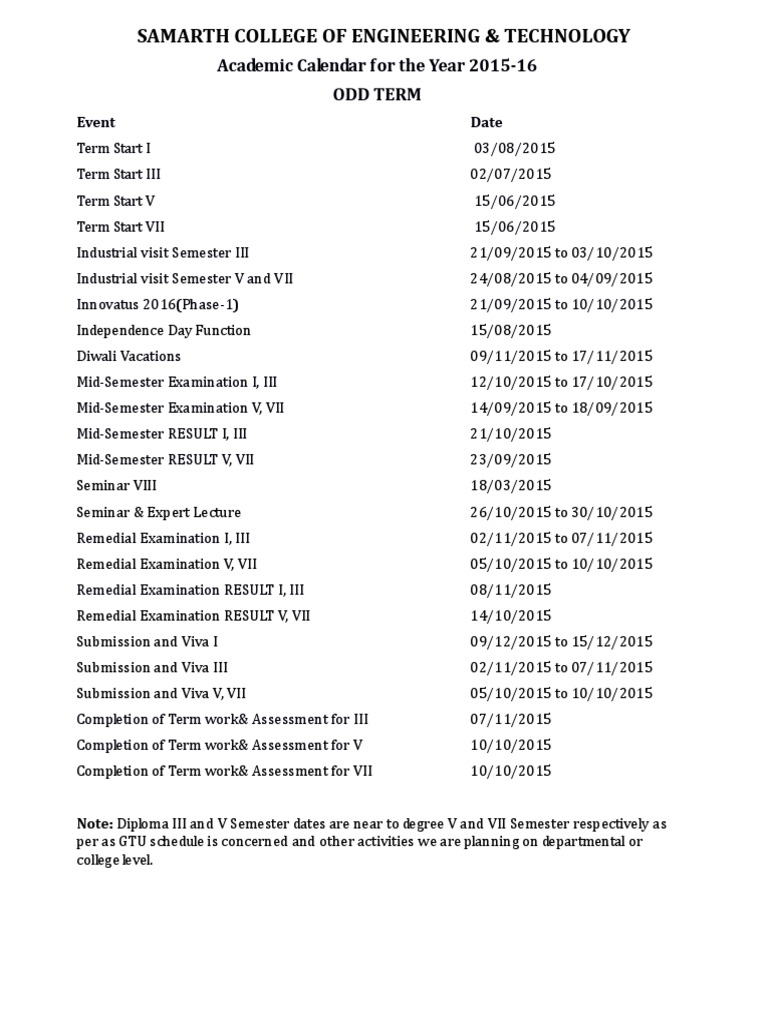 Academic Calendar Degree | PDF | Business