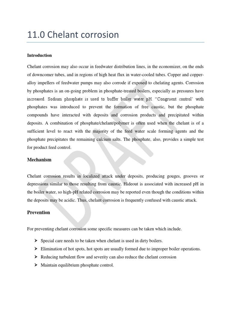 Understanding Chelant Corrosion: Causes, Mechanisms, and Preventive ...