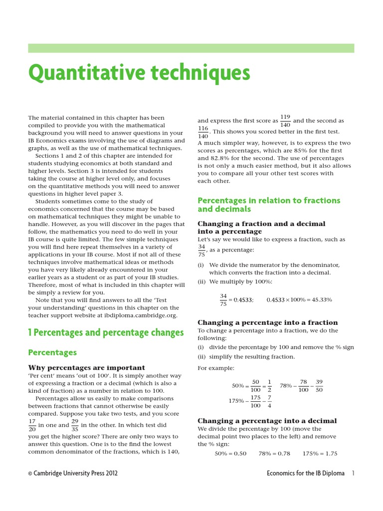 Quantitative Techniques PDF | PDF | Fraction (Mathematics) | Percentage