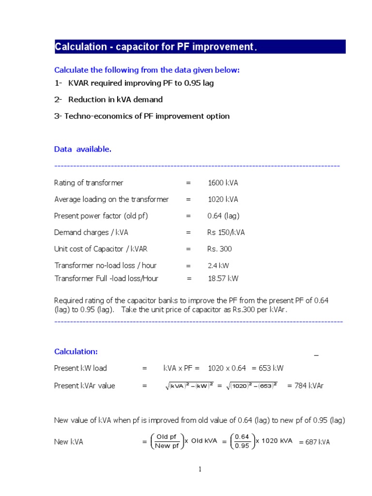 Pf calculation..doc | Electricity | Power (Physics)