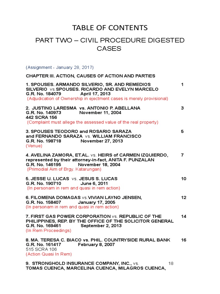 Table of Contents | PDF | Injunction | Judgment (Law)