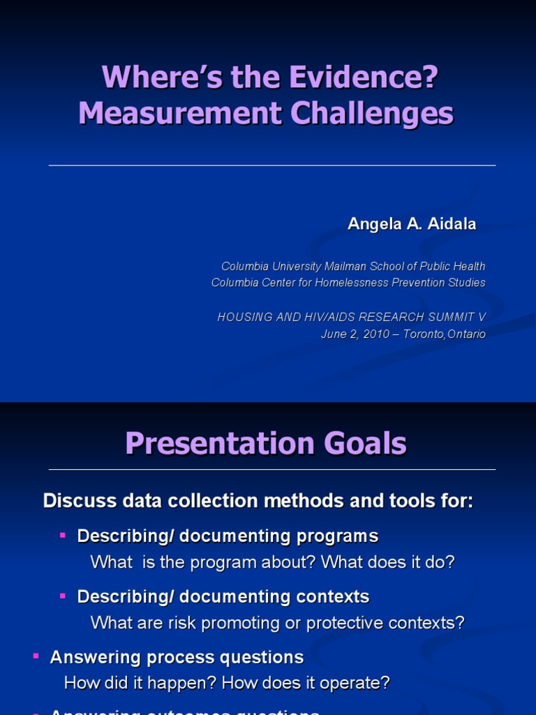 Where's The Evidence? Measurement Challenges | PDF | Program Evaluation ...