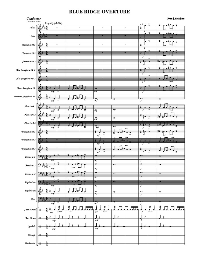 Blue Ridge Overture - 40 PDF | PDF | Classical Music | Music Production
